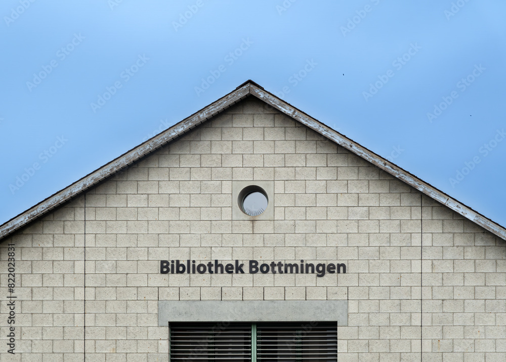 Basel, Switzerland - May 18, 2024: A library with a triangular roof ...