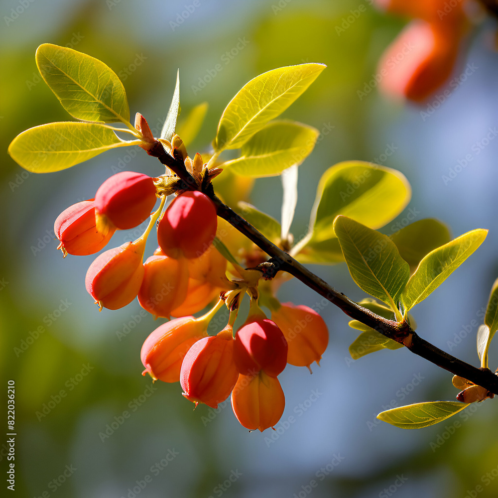 macro a lochan integer Rima branch the pink and yellow flowers ...