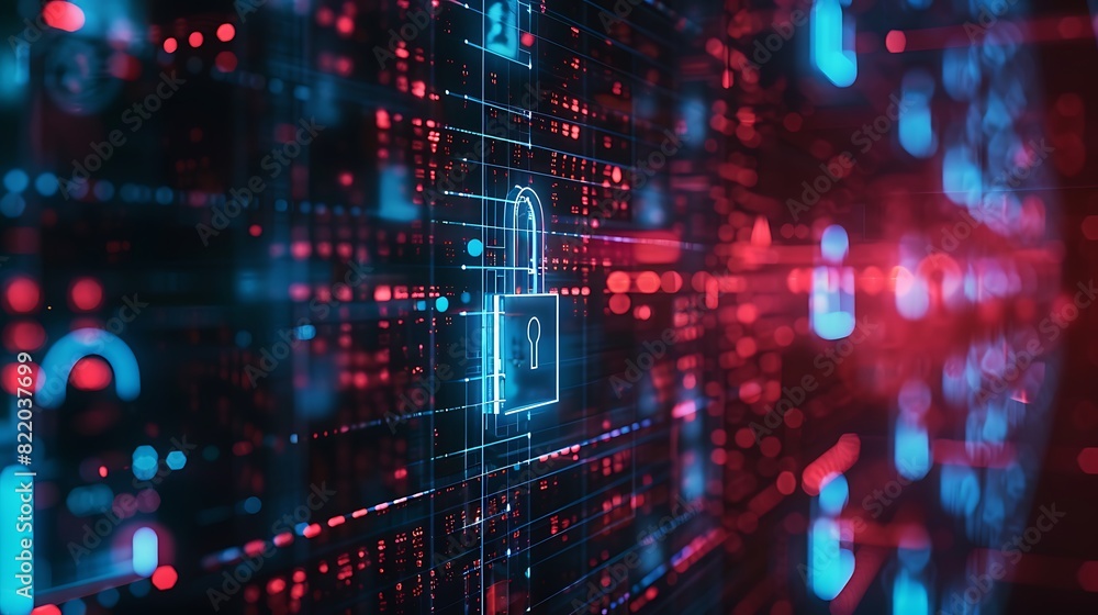 Secure Digital World - Cybersecurity Background with Padlocks and ...
