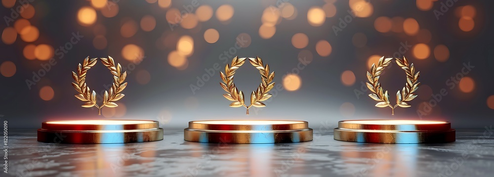 Winner award podium prize silver gold trophy win champion pedestal ...