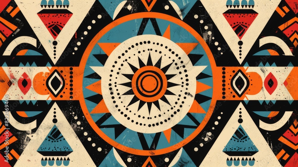 Tribal pattern background with bold geometric shapes and tribal motifs ...