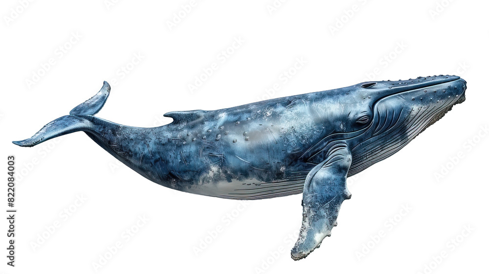 side view of big blue whale isolated on transparent background ,whale ...
