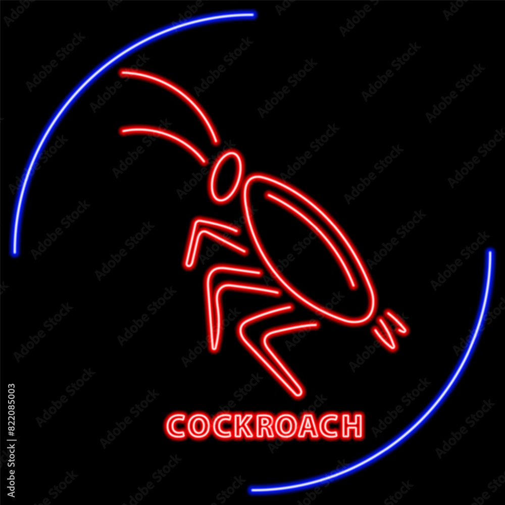 cockroach neon sign, modern glowing banner design, colorful modern ...