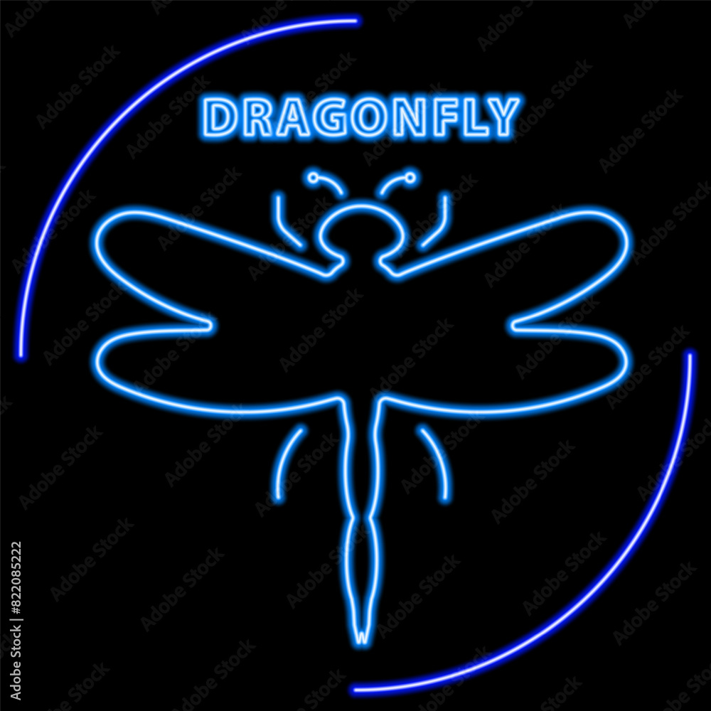 dragonfly neon sign, modern glowing banner design, colorful modern ...