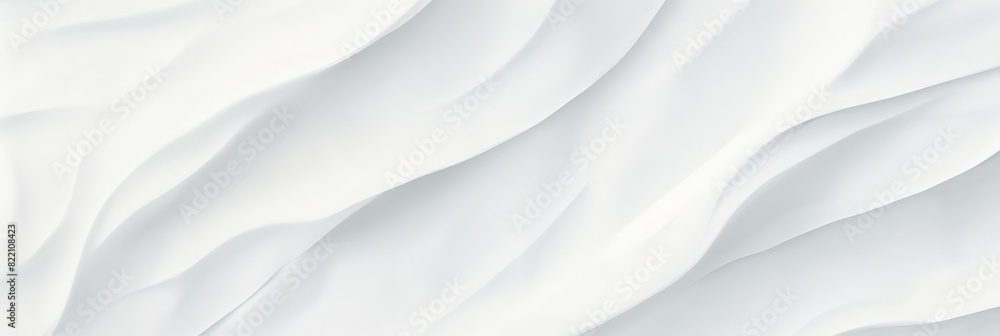 Minimalist abstract white crumpled texture background with soft folds ...