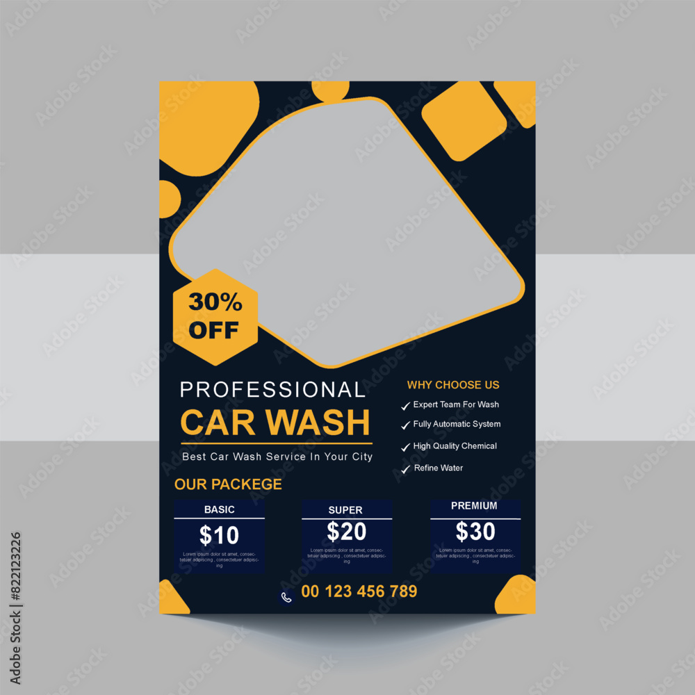 Car Wash Flyer, Car Cleaning Service template, a4 car wash service ...