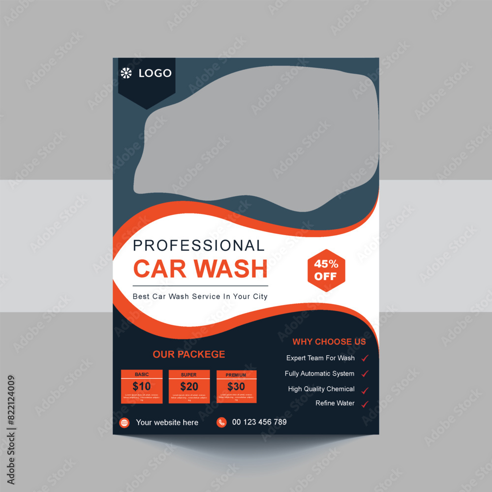 Car Wash Flyer, Car Cleaning Service template, a4 car wash service ...