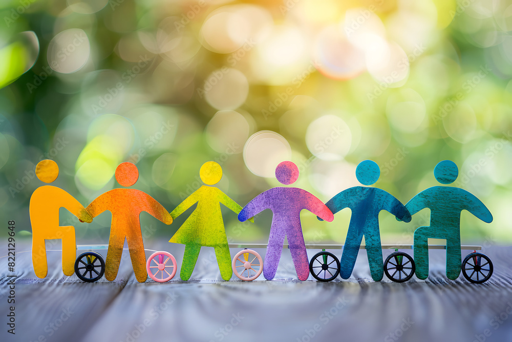 Colorful paper cutout figures representing a diverse and inclusive ...