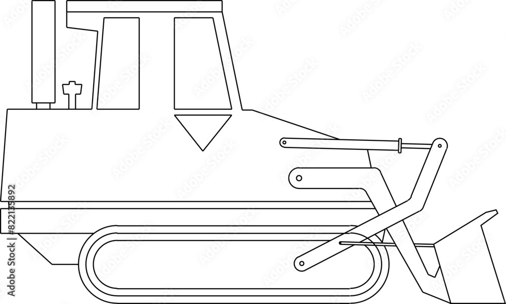 vector illustration sketch design drawing of heavy equipment, excavator ...