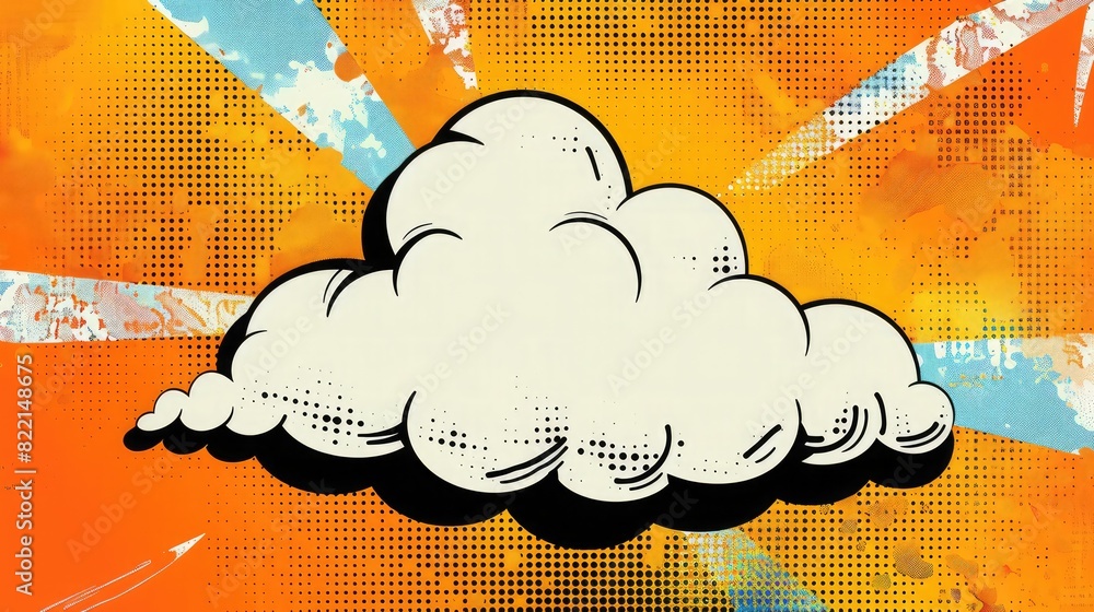 Cartoon explosion with clouds and rays of light,Vector illustration ...