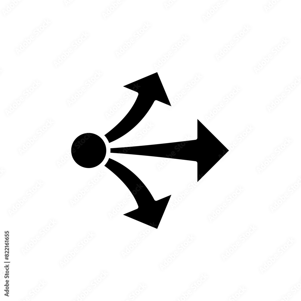 Propagate arrows icon. Simple solid style. Expansion, expand, diffusion ...