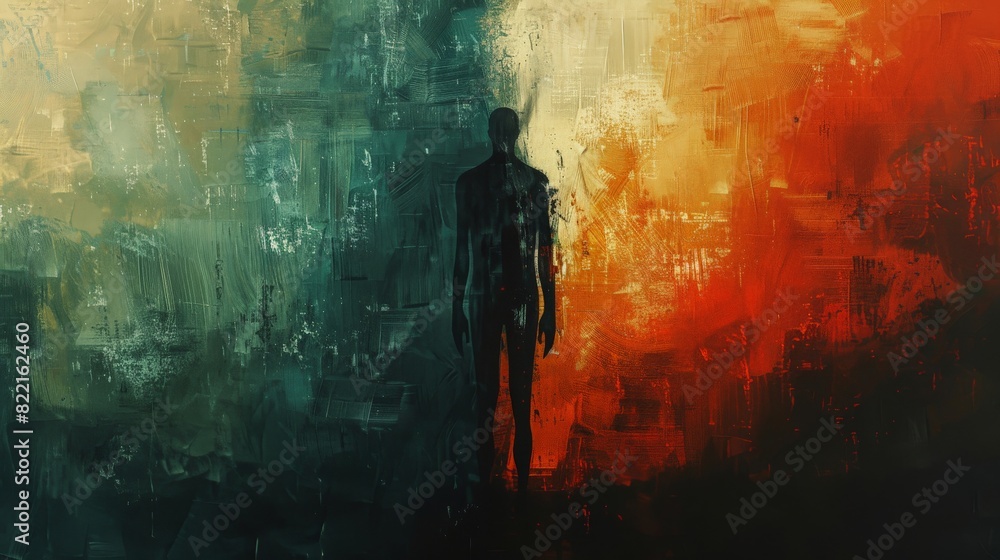 A symbolic life and death abstract background, featuring a central ...