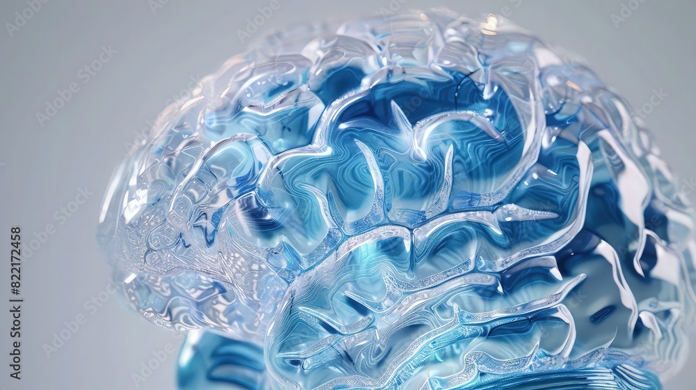 A detailed X-ray illustration of the human brain from a lateral view ...