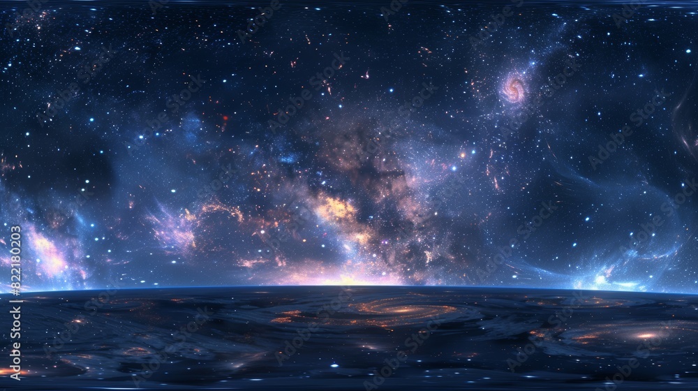 360 degree space nebula panorama, equirectangular projection, HDRI ...