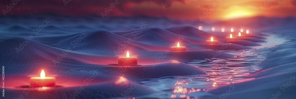 Pathway of light from candle to LED illustrated with a gradient of ...