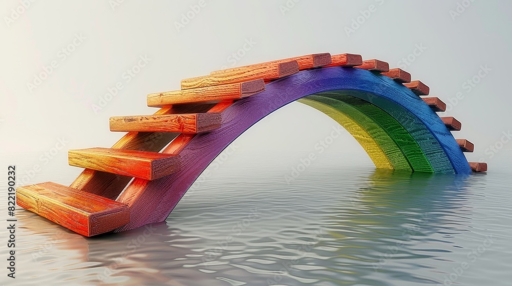 3D render of Rainbow Bridge - A bridge made of rainbow colors ...