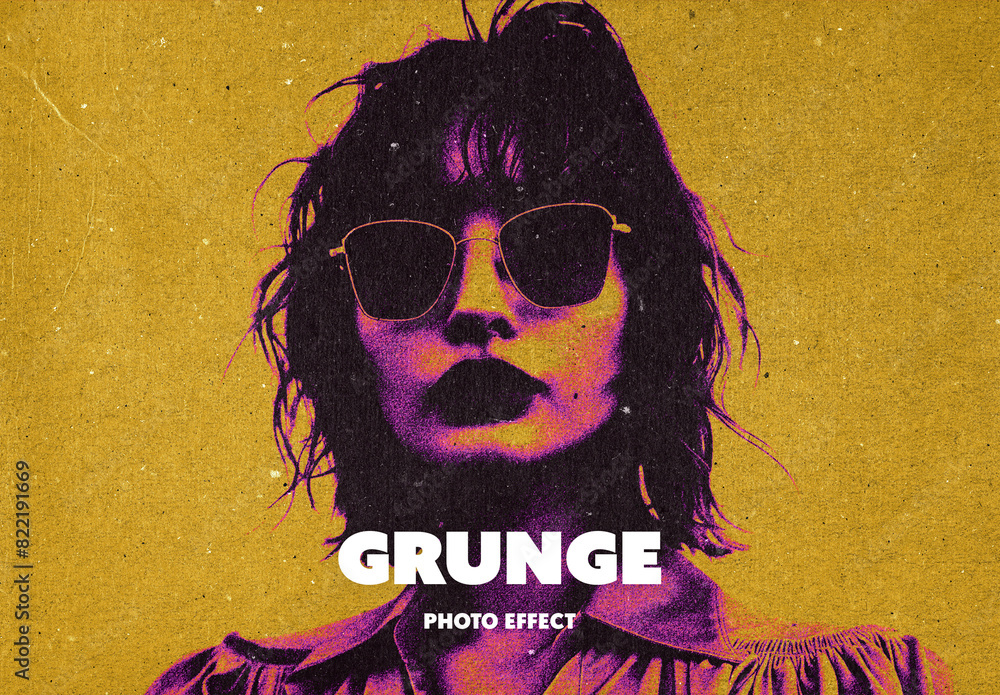 Grunge Photo Effect Mockup Stock Template | Adobe Stock