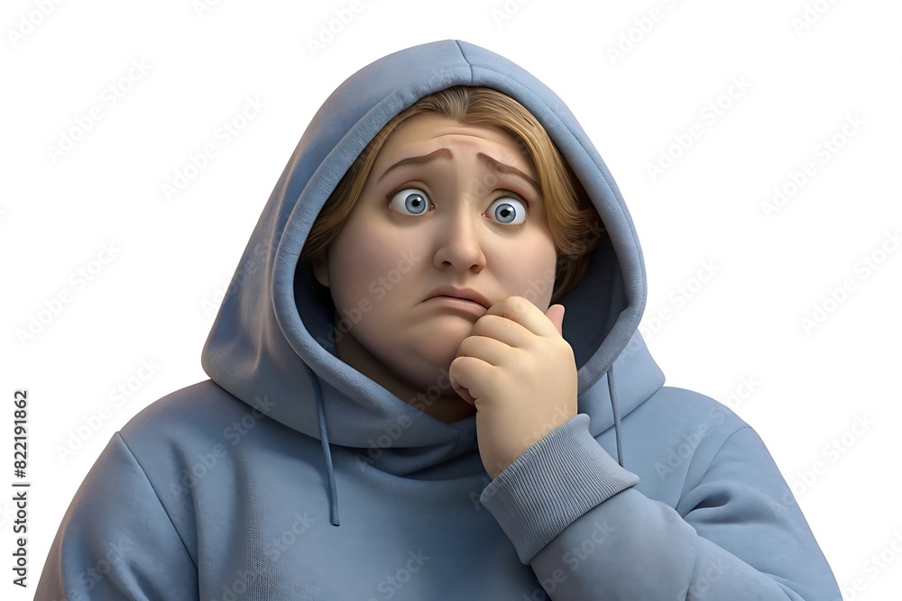 Curvy Woman With sad face missing someone , Isolated On White ...