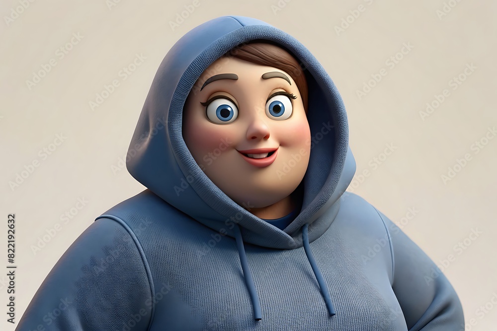 Curvy Woman With Big Eyes looking towards someone , Isolated On White ...