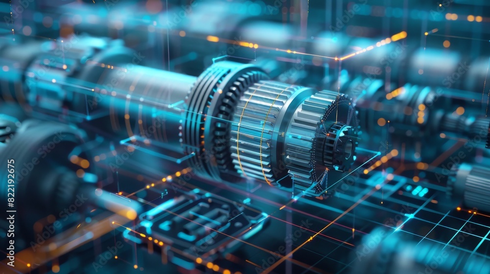 Engineering technology concept. CAD system. Generation of 3D models, 3D ...