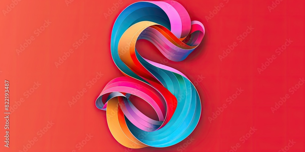 Logo design, vector graphics of colorful ribbons forming the letter S ...