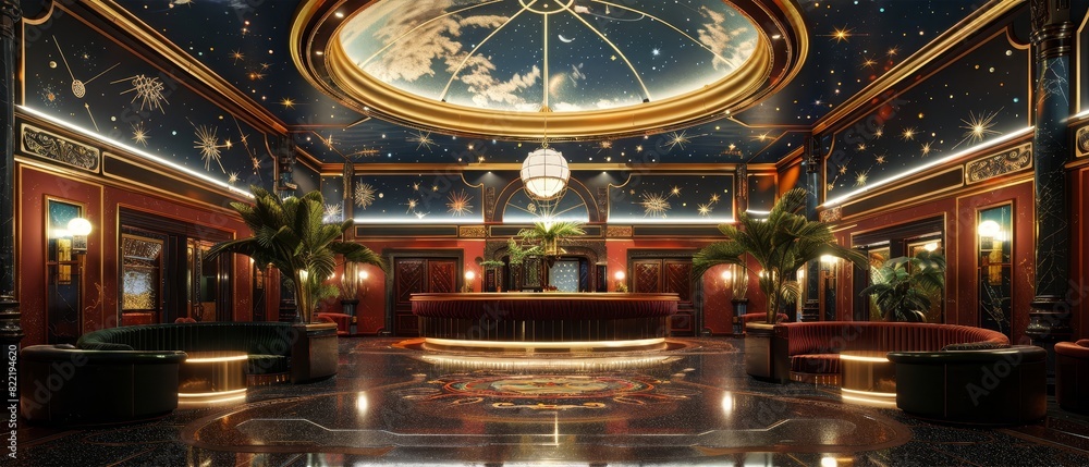 Luxurious hotel lobby with elegant design, featuring regal decor ...