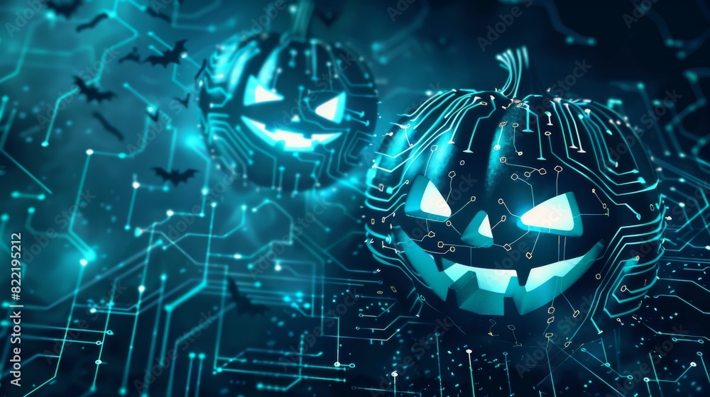 An electronic Halloween logo. A Halloween party banner featuring the ...