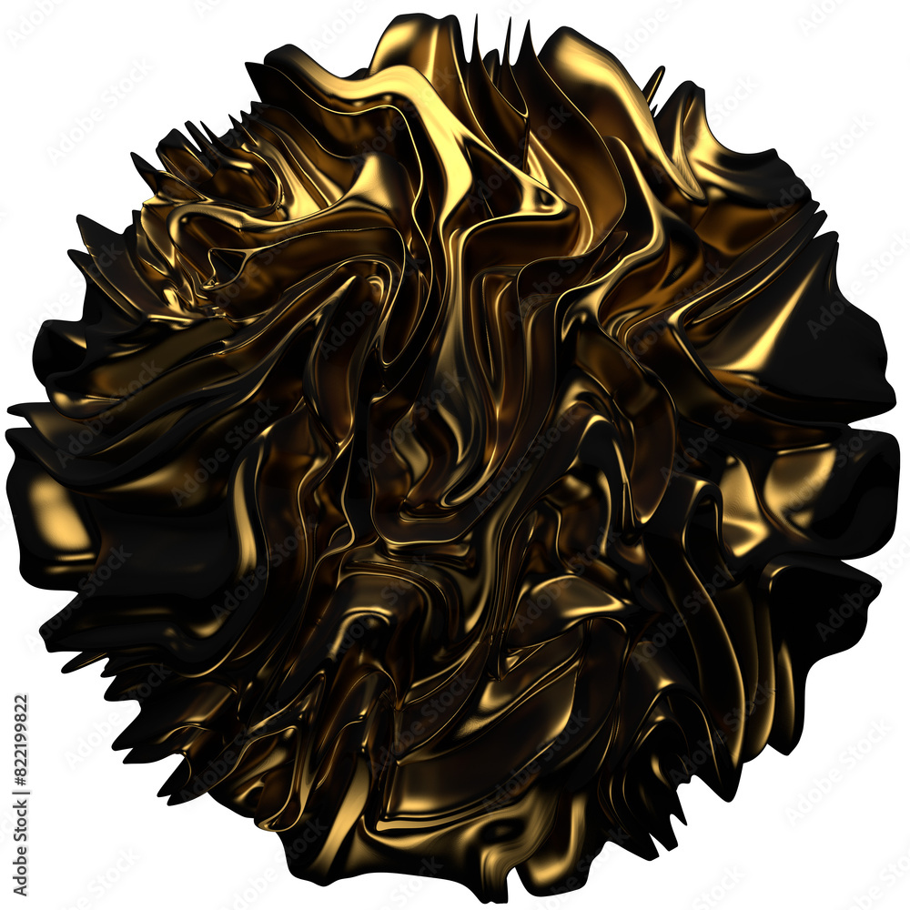 Gold, abstract 3d rendering , futuristic golden shape, png, transparent ...