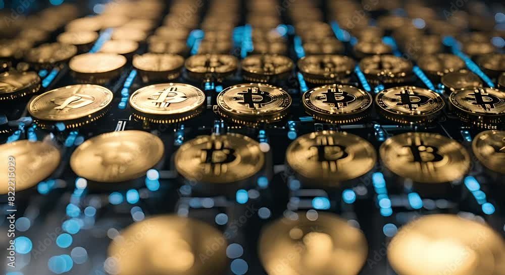 Cryptocurrency fintech programming on blockchain network background with blockchain technology ...