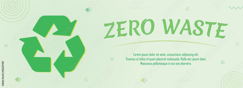 Zero waste concept banner, abstract pattern design, disposal management ...