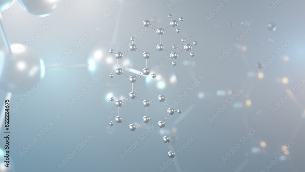 zaleplon molecular structure, 3d model molecule, sedative, structural ...
