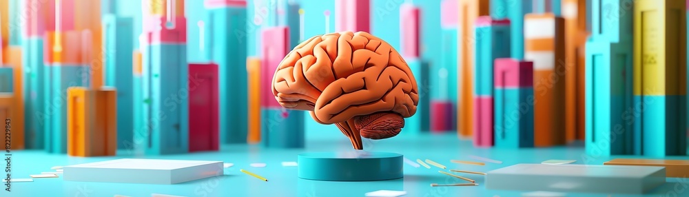 Behavioral Economics A 3D brain with charts and graphs representing ...