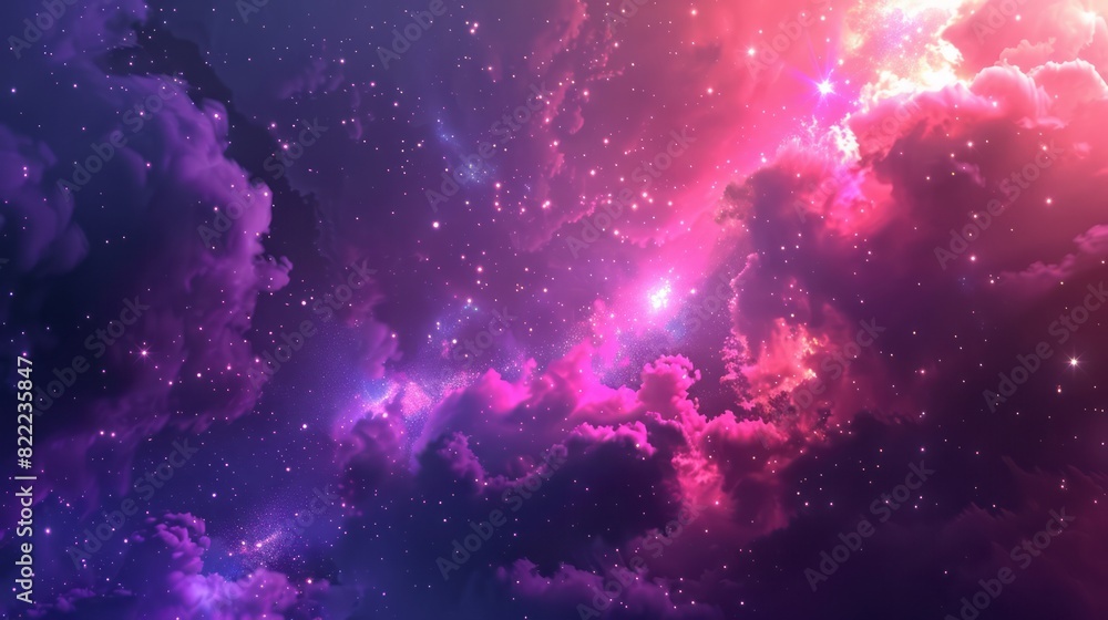 Abstract starlight and pink and purple clouds stardust, blink ...
