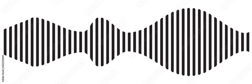Radio Wave icon. Monochrome simple sound wave on transparent background ...