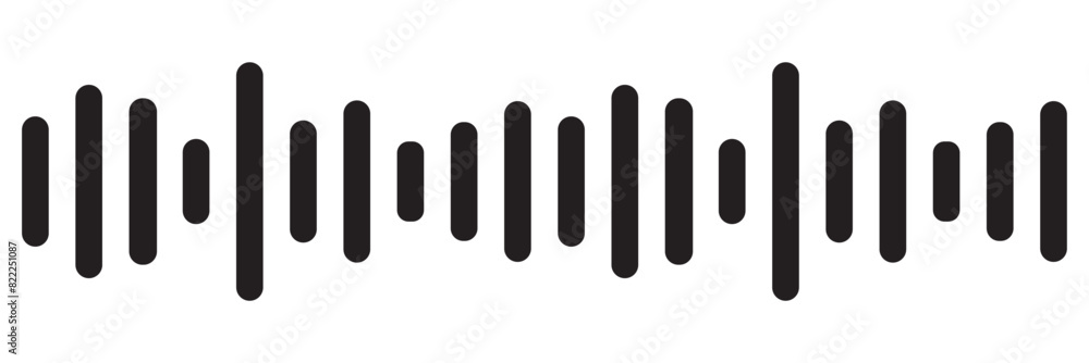 Radio Wave icon. Monochrome simple sound wave on transparent background ...