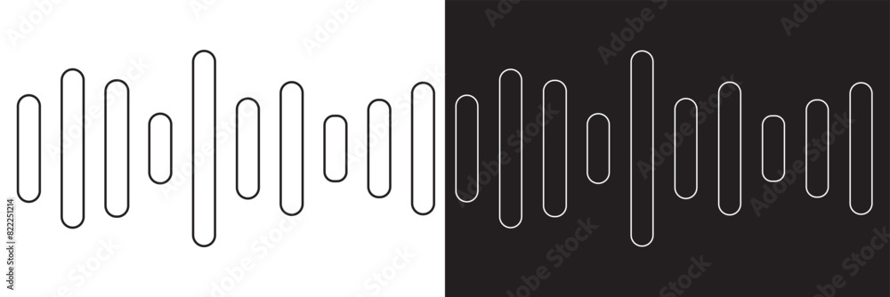 Radio Wave icon. Monochrome simple sound wave on transparent background ...