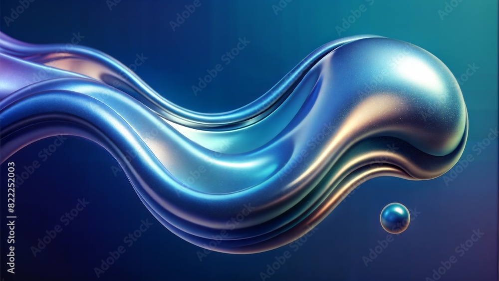 Liquid Metal: Shiny, metallic liquid flow with reflective properties ...