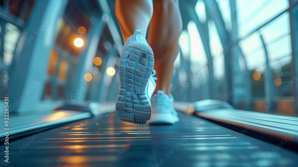 Someone running on a treadmill or doing high intensity interval ...