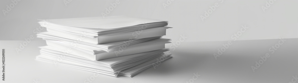 Stack of office documents awaiting inspection and sorting For ...