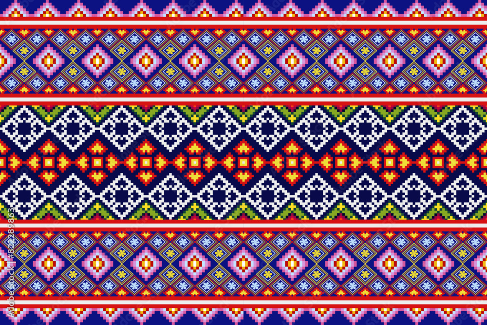 Pixel pattern ethnic oriental traditional. Design fabric pattern ...