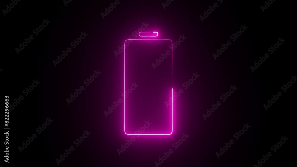neon lightning bolt, glowing sign. Abstract neon bolt icon with circle ...