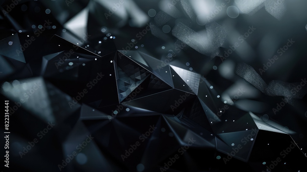 abstract background black dark low poly triangles . geometric shapes ...