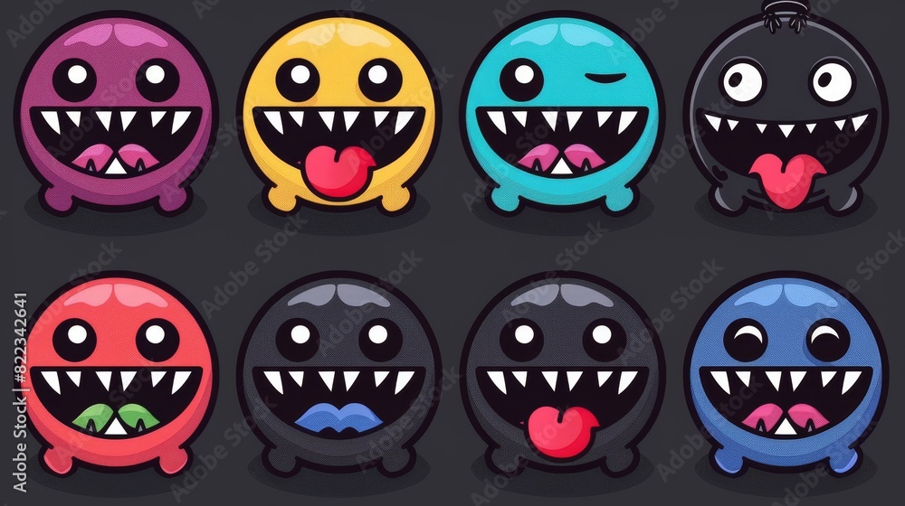 The world's scariest Halloween icon with a colorful round silhouette ...