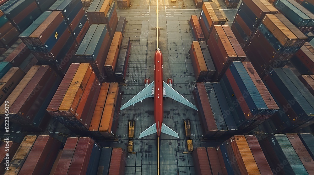 cargo plane logistic import export background goods truck with cargo ...