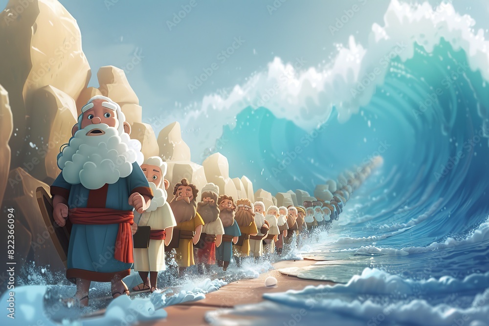 Experience a heartwarming cartoon moment where Moses provides ...