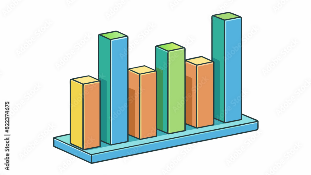 A bar graph with multiple bars of varying heights representing the ...