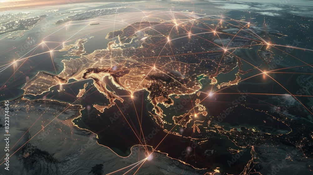 Mapping the Global Trade Network: Interconnected Lines Across Europe ...