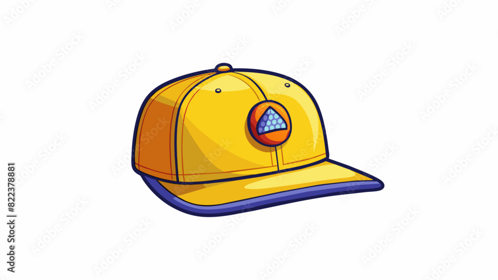 The cap had a retro feel with a vibrant yellow color and an embroidered ...