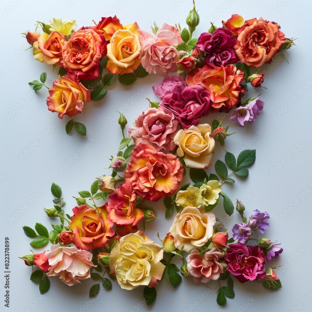 Colorful Rose Composition: Vibrant Countdown Numbers in 4K Wallpaper ...