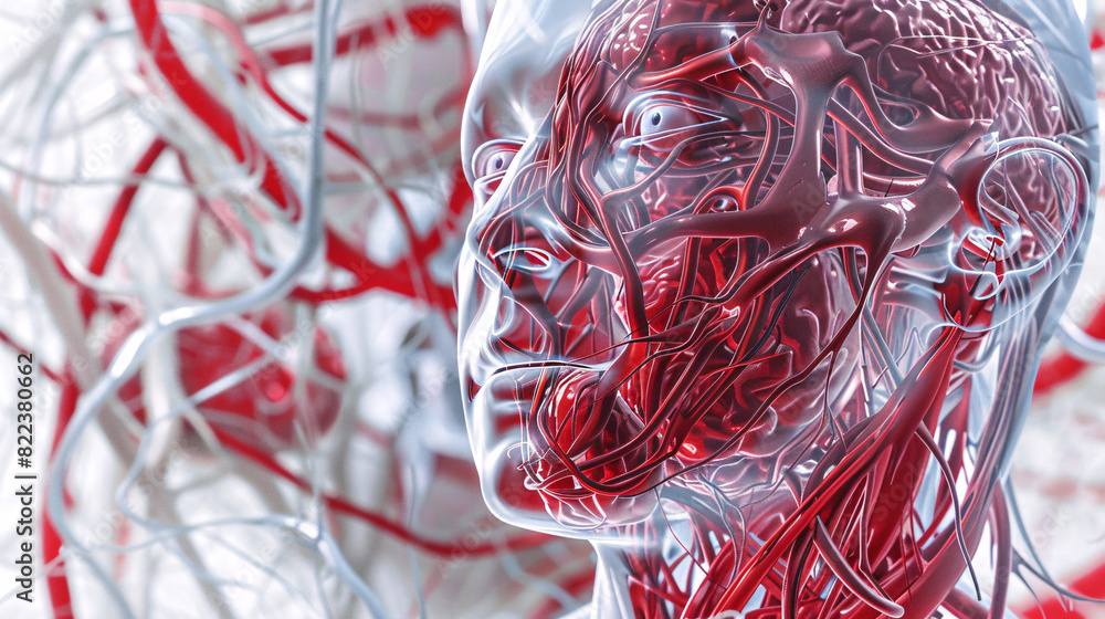 Anatomical illustrations blood vessels throughout the human body are ...